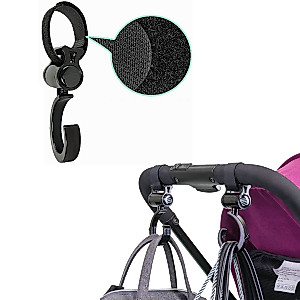 NUOSHIKE Stroller Cup Holder, Baby Water Bottle Holder, Bicycle Bottle Holder, Wide Calibre, Universal Cup Holder for Rollator, Boat, Walker, Wheelchair, with 2 pcs Stroller Hook SCH4037 Black