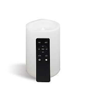 CANDLE CHOICE Waterproof Outdoor Battery Operated Flameless Candle Remote Timer Large Tall White Plastic Realistic Flickering Electric LED Pillar Lantern Garden Wedding Christmas Decorations 4”Dx6”H