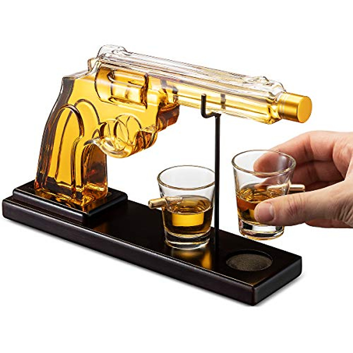 Gifts for Dad, Whiskey Gifts for Men, Whiskey Decanter Bottle and Bullet Shot Glasses, Whiskey Glasses, Decanter Set for Scotch Whiskey Vodka Bourbon