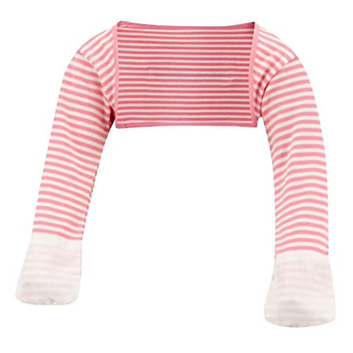 ScratchSleeves | Girls' Stay-On Scratch Mitts | Stripes | Pink and Cream | 21-24m