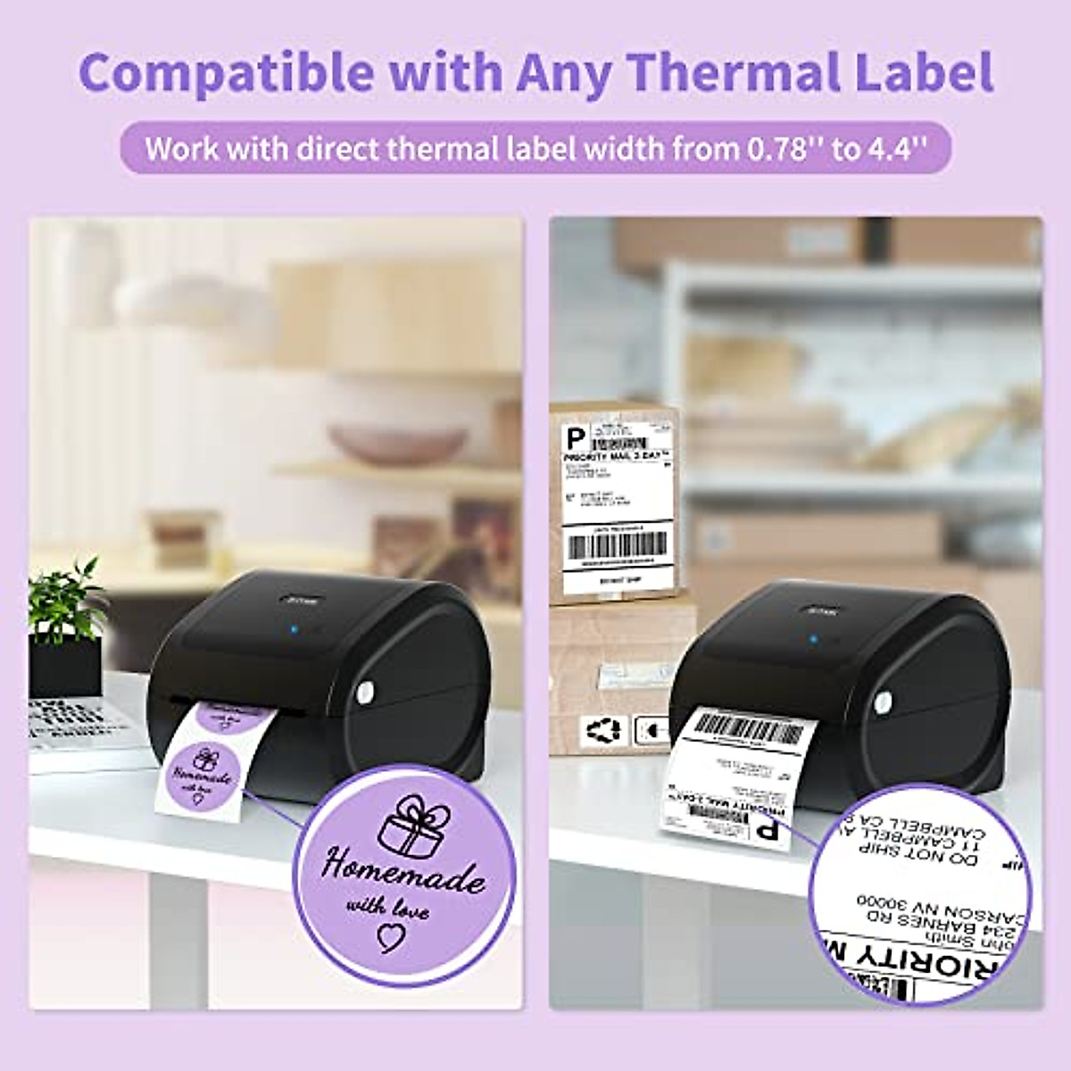 Itari Thermal Label Printer, Shipping Label Printer for Shipping Packages & Small Business, Desktop Thermal Label Printer Label Printer Compatible with USPS, Shopify, FedEx, Amazon, Ebay, Etsy