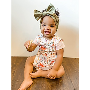 BapronBaby Peachy Dreams Bapron - No Neck Tie Safer Bib for Baby & Toddler - Soft Waterproof Stain Resistant - Machine Washable - Sz Baby/Toddler 6m-3T