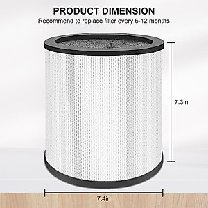 CERO Upgraded TP01 Replacement Filter Compatible Dyson Tower Purifier Pure Cool Link TP01, TP02, TP03, AM11, BP01 Models, Compare to Part # 968126-03 black