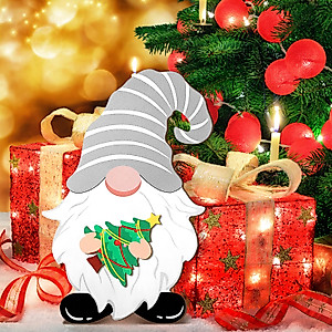 Easter Wooden Gnome Home Decor DIY Wooden Interchangeable Egg Gnome Signs Wood Seasonal Crafts Gnome Wood Cutout for Party Holiday Bedroom Home Decorations (Cute Style)