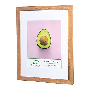 FrameWorks 2-Pack, 11x14 Matted to 8x10 Picture Frame, Golden Oak – Classic Wooden Photo Frame with Tempered Glass, Modern Matte Finish for Prints, Posters, Certificates & Wall Decor – Gallery-Ready