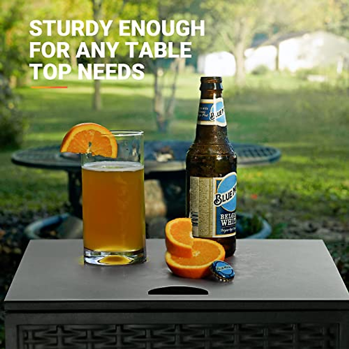 EMBRANGE Propane Metal Tank Cover Table for Gas Fire Pits, Hides Any ...