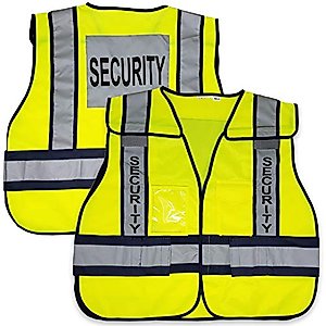 VIEWBRITE Reflective (Class 2) Security Vest Lime Green - 5 Point Breakaway High Visibility Yellow Safety Vest