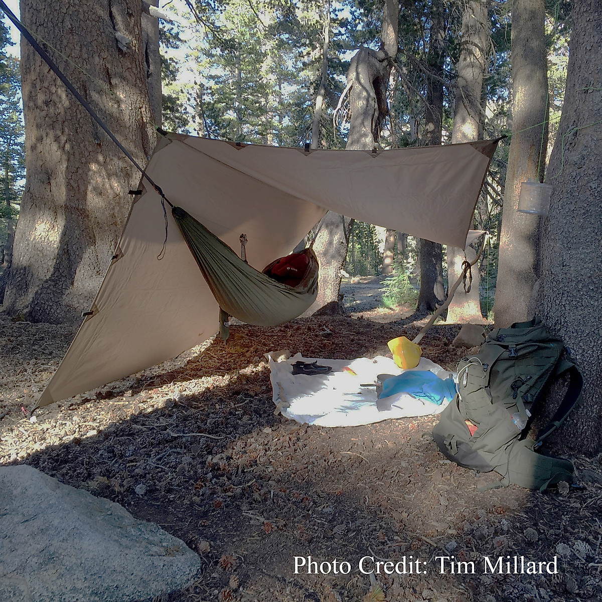 Go Outfitters Apex Camping Shelter/Hammock Tarp, Coyote Brown