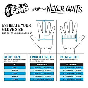 Gorilla Grip Gloves, Max Grip, All Purpose Work Gloves, Slip Resistant, Nylon Shell, Medium, 15 Pairs