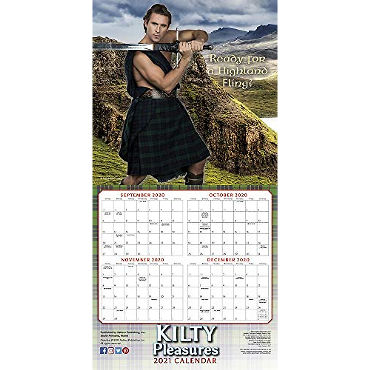 2021 Kilty Pleasures 16-Month Wall Calendar