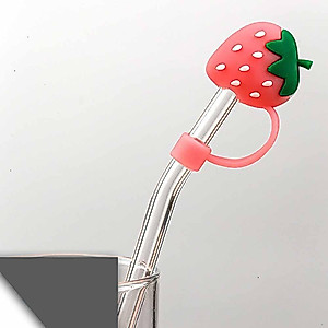 1Pcs Cactus Strawberry Straw Tips Cover Straw Covers Cap for Reusable Straws Straw Protector Potted Plants Style