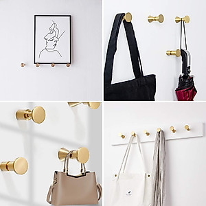 TECI Solid Brass Gold Hooks Heavy Duty Wall Mounted.Perfect for Purse,Coats, Jackets, Hats, Scarfs, Bags, Backpacks,Hat,Towel, and More.Available for Clothing Store, Hotel, Cafe, TC005D