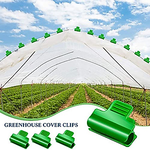 40 Pieces Greenhouse Clamps Film Row Cover Netting Tunnel Hoop Clip Frame Shading Net Rod Clip Greenhouse Film Clamps for Season Plant Extension Support (40 pieces,10 mm)