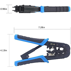 VCE RJ45 RJ11/RJ12 RJ22 Ethernet Crimp Tool Crimper Cutter Stripper All-in-one Multi-Tool for Network Telephone Cat3 Cat5 Cat5e Cat6 Cat6A Modular Connector Plug Cables
