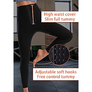 QZSH Sauna Pants Women Sweat Capris Slimming Leggings,Mesh Crotch,High Waist Workout Body Shaper Suits(BH7003-07-XXXL)