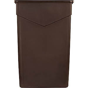 Carlisle FoodService Products 34202369 TrimLine Rectangle Waste Container Trash Can Only, 23 Gallon, Dark Brown