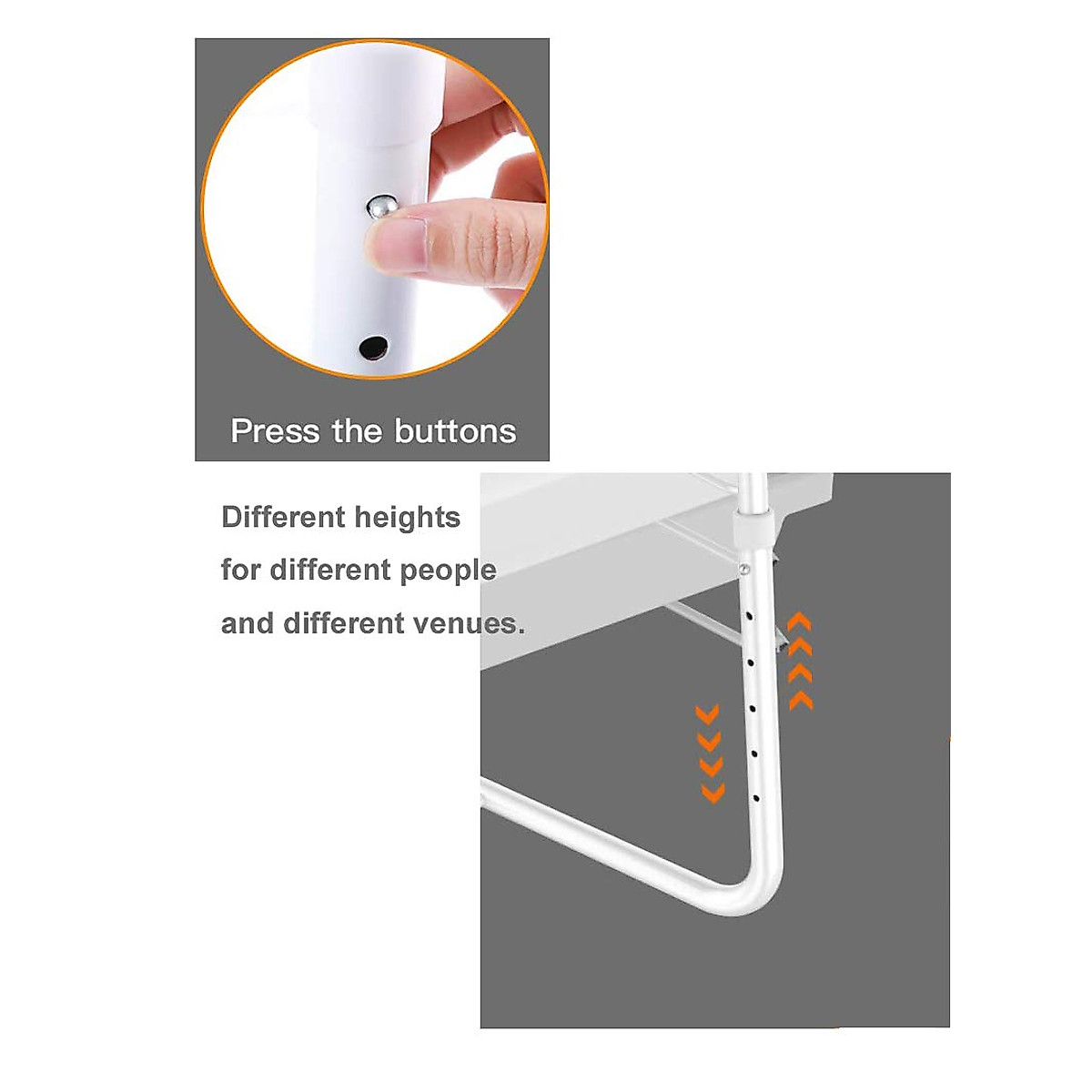 Table Mate II TV Tray Table - Folding TV Dinner Table, Couch Table Trays for Eating Snack Food, Stowaway Laptop Stand, Portable Bed Dinner Tray - Adjustable TV Table with 3 Angles, Cup Holder, White