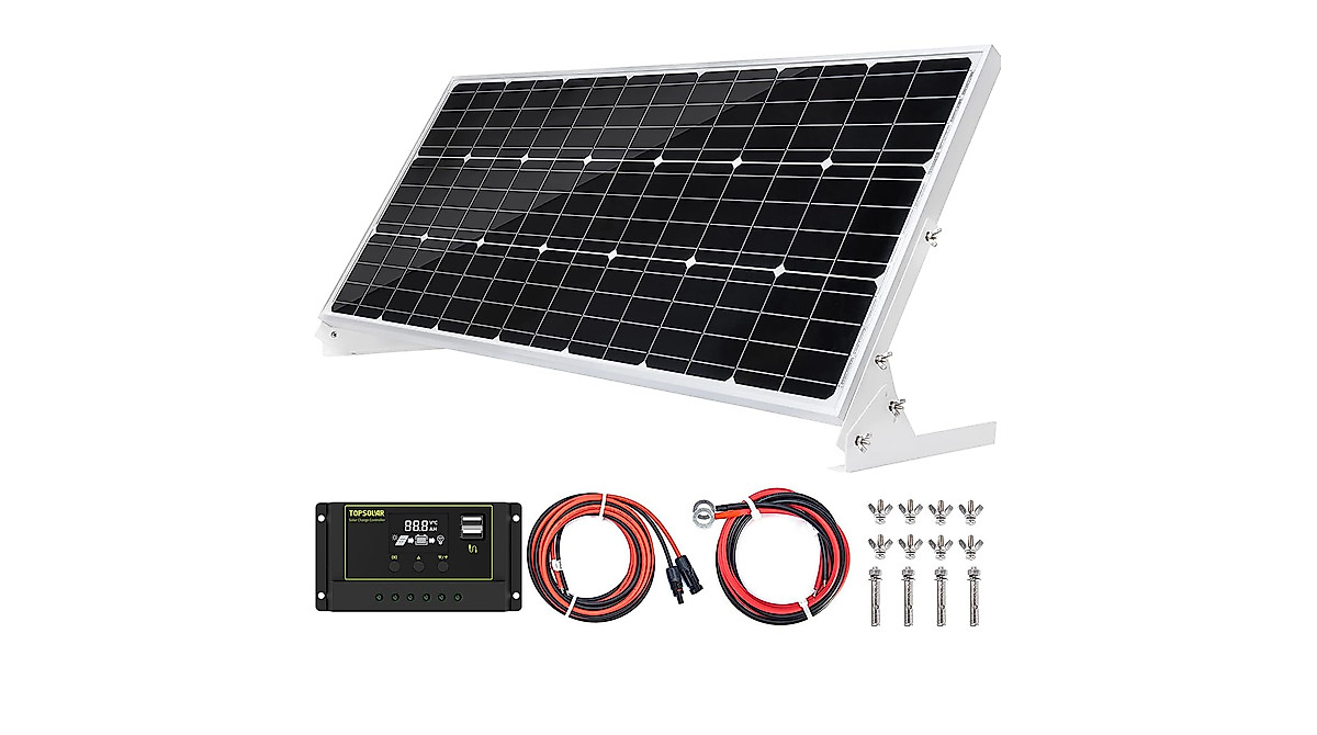 Topsolar 100W Solar Panel Kit for Off-Grid Power