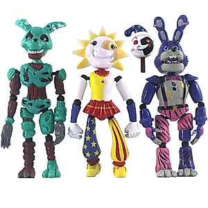 2022 New Game FNAF Toys Bonnie Foxy Bear Action Figure Dolls 9pcs/Set Transparent Version for Children (A)