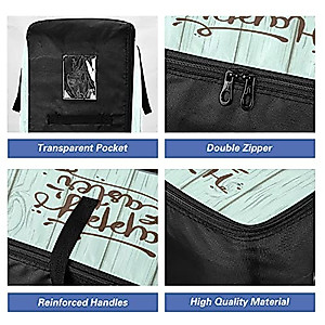 DOMIKING Under Bed Clothes Storage Bag - Bunny Happy Easter Eggs Blanket Storage Large Storage Containers with Zipper Pillow Storage 27.6x19.7x11inch