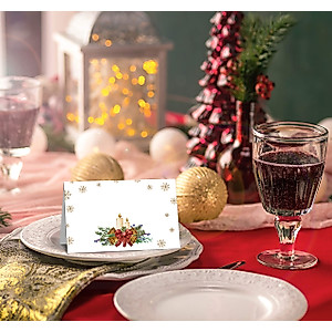 Christmas Table Place Cards, Name Cards, Christmas Place Cards, Food Labels For Christmas, New Year Party, Table Setting, Blank Food Tent Labels, Banquet Table Cards, Buffet Food Label, 25 Pack（C02）