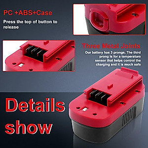 2Packs HPB18 3.6Ah 18Volt Replacement for Black and Decker 18V Battery Compatible with Black and Decker HPB18 244760-00 FS18FL and 90556254-01 Charger for Black and Decker 9.6V-18V Ni-Cd&Ni-Mh Battery