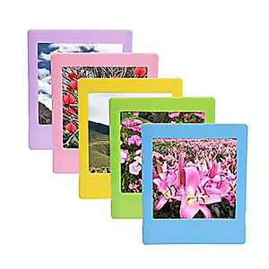 SUNMNS Colorful Photo Picture Frame Compatible with Fujifilm Instax Square SQ1 SQ6 SQ10 SQ20 Camera Film, 5 Pieces
