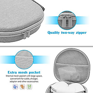 ProCase Hard Case for New AirPods Max, Travel Carrying Headphone Case with Silicone Earpad Cover & Mesh Pocket, AirPods Max Protective Portable Storage Bag -Grey