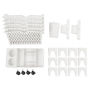 Mobile Shelving, Universal Wheels Tidy Storage 6-Tier Rolling Shelving for Living Room (White)