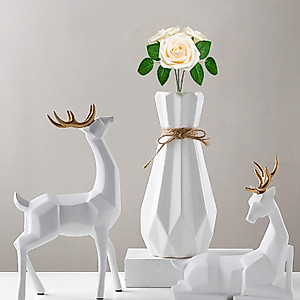 Foraineam 50pcs Artificial Roses Flower Real Looking Foam Rose Fake Flowers with Stem & Leaves for DIY Wedding Bouquets Centerpieces Party Home Decorations (Cream)