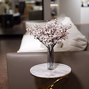 UD Babys Breath Artificial Flowers 8 Bundle Real Touch Fake Gypsophila Plastic Silk Flowers for Home DIY Garden Decor Wedding Party (White)