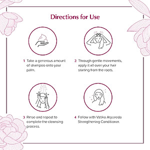 Vatika Ayurveda Strengthening Shampoo, Natural Deep Moisturizing, Hydrating Contains Aloe + False Daisy for Dry, Thin, Color Treated Hair, Long Hair, Split Ends & Strengthening Hair, 400ml (For Pitta)