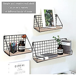 RANYUBIN Floating Shelves Wall Mounted, Rustic Wood Storage Set of 3 for Picture Frames, Collectibles, Decorative Items, Great for Living Room, Office, Bedroom, Bathroom, Kitchen etc