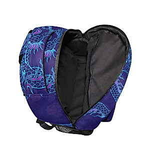 Blueangle Purple Chinese Dragon Printing Computer Backpack - Lightweight School Bag