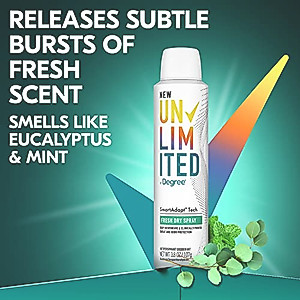 Degree Unlimited Antiperspirant Deodorant Dry Spray Fresh 2 Count Long-Lasting Sweat & Odor Protection with Antiperspirant Technology SmartAdapt Tech 3.8 oz