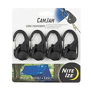NITEIZE Cam Jam, Rope Tightener, Flexible Metal Fittings, Easy, Rope Length Adjustment, Rope Tensioner, Tent Accessory