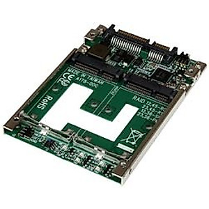 StarTech.com Dual mSATA SSD to 2.534; SATA RAID Adapter Converter - Serial ATA/600 Controller - SATA/600 Internal - 25SAT22MSAT