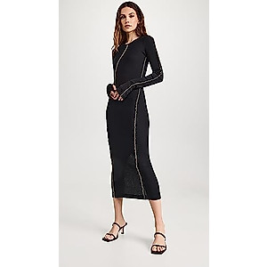 Helmut Lang Women's Twisted Dress, Basalt Black, XS
