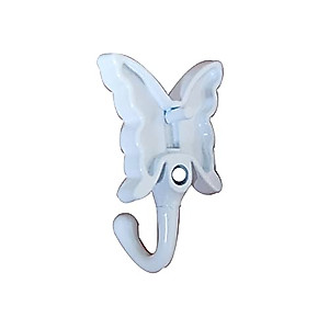 AOLZUNK 5 PCs White Color Butterfly Shaped Wall Hooks Wall Mounted Hanger for Hanging Towels Clothes Scarves Keys Bedroom Bathroom Kitchen Hat Coat