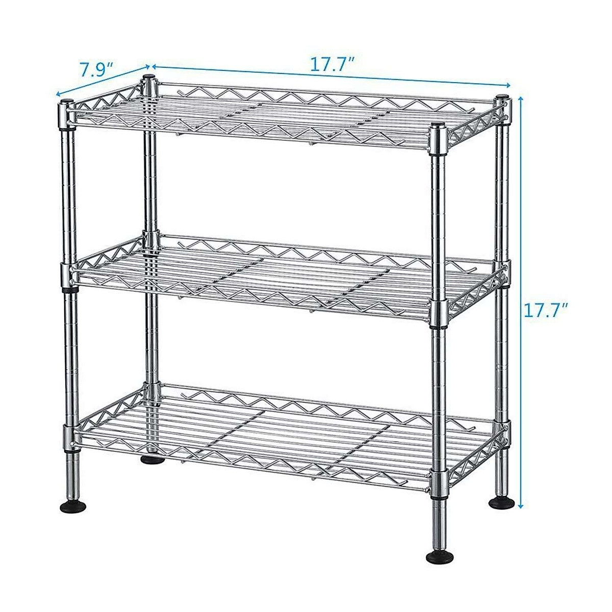 MAXCBD 3 Tier Adjustable Storage Shelving Unit Metal Organizer Wire Rack Shelf 17.72" H