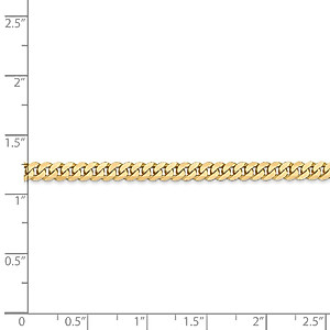 Solid 14k Yellow Gold 3.9mm Beveled Curb Cuban Link Bracelet - with Secure Lobster Lock Clasp 8"