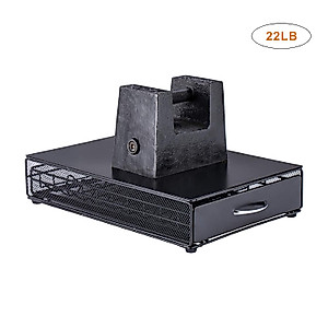 FlagShip Coffee Pod Holder Storage Drawer for Nespresso Vertuo Capsule Holder Organizer Drawer Tray with Mesh Shelves for Nespresso Vertuo Holder Black Metal (40 Pod VertuoLine)