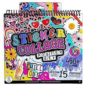 Fashion Angels Sticker Collage Poster Set (12704) Make 15 Posters, Includes 450+ Stickers, Make Great Wall Art, Recommended for Ages 8 and Up, multi