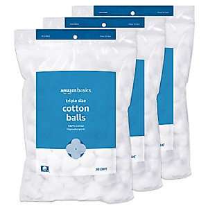 Amazon Basics Cotton Balls, 600 Count (3 Packs of 200) (Previously Solimo)