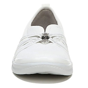 BZees Womens Niche Ballet Flat Bright White 7.5 W