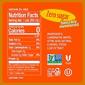 Zevia Zero Calorie Soda, Orange, 12 Ounce Cans (Pack of 24)