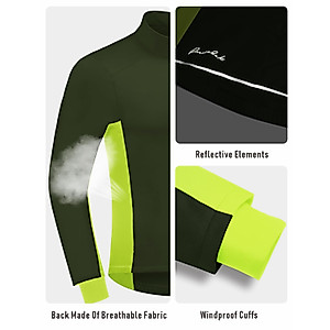 Przewalski Cycling Bike Jackets for Men Winter Thermal Running Jacket Windproof Breathable Reflective Softshell Windbreaker