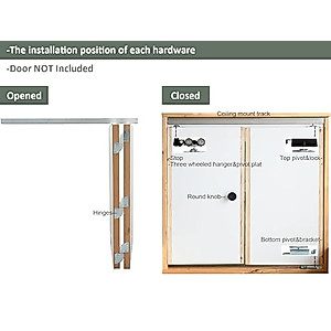 DIYHD 96" Bifold Interior Door Hardware,Ceiling Mount Bi Folding Closet Door Kit for 4 Door,Fit Door Width 95-1/16",No Door