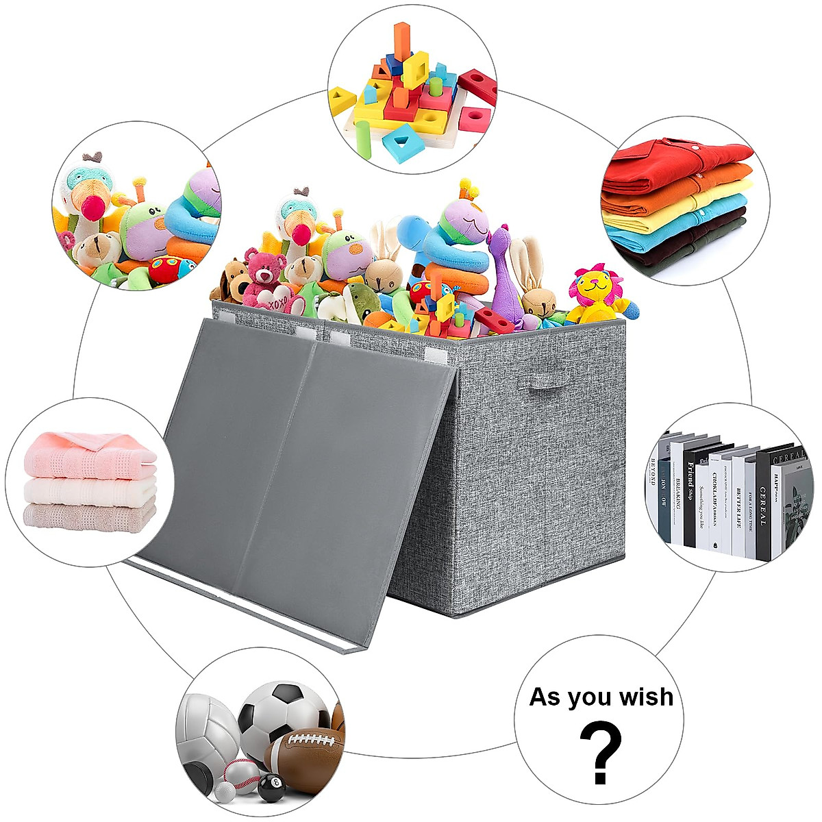 popoly Toy Box Chest 26"x17" x17", Large Toy Box 25"x13" x16"