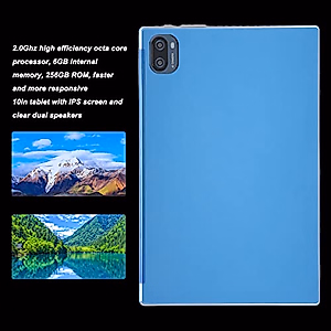 Kufoo Tablet, 10 Inch Tablet Blue 8 Cores CPU 4G Network 5GWIFI for Travel (US Plug)